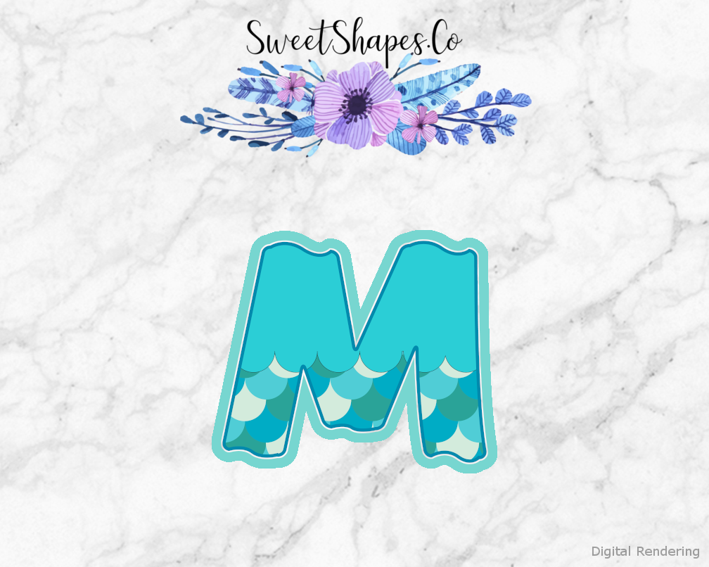 Mermaid Alphabet Letter M Cookie Cutter – SweetShapes.Co