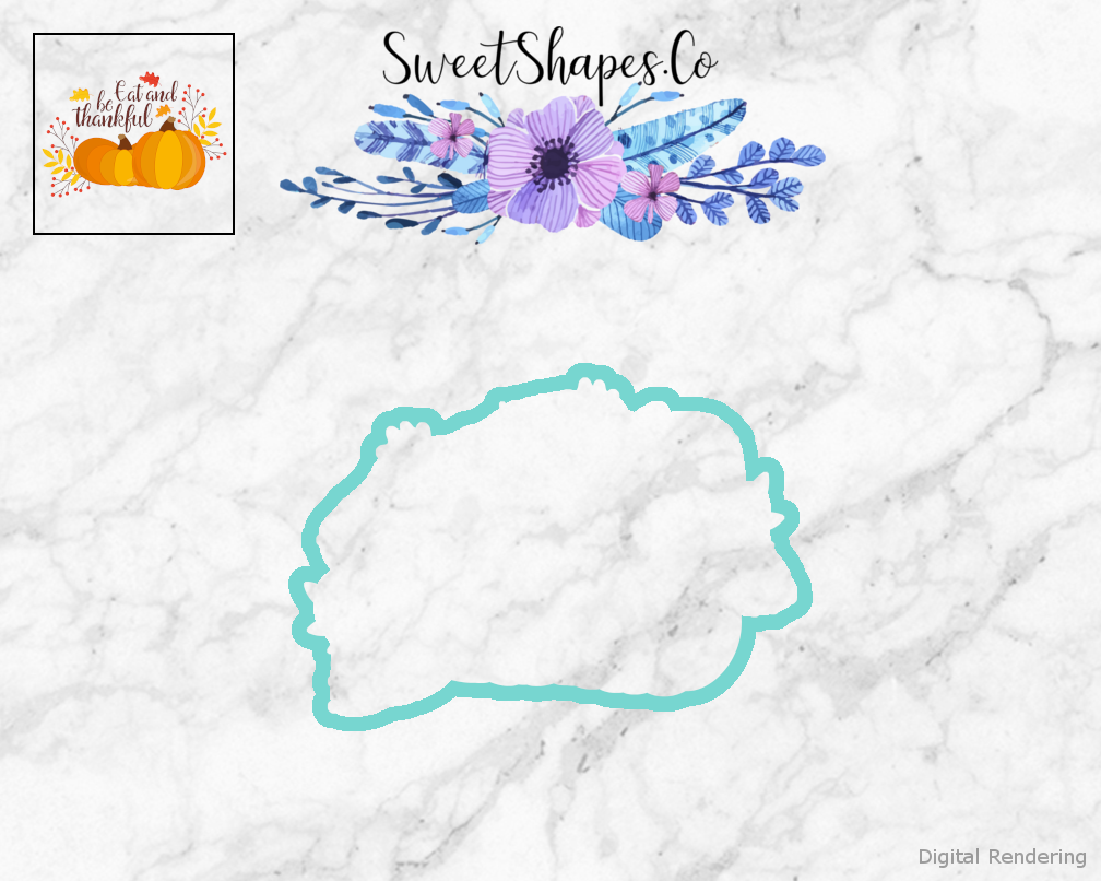Thanksgiving Plaque With Pumpkins Cookie Cutter – SweetShapes.Co